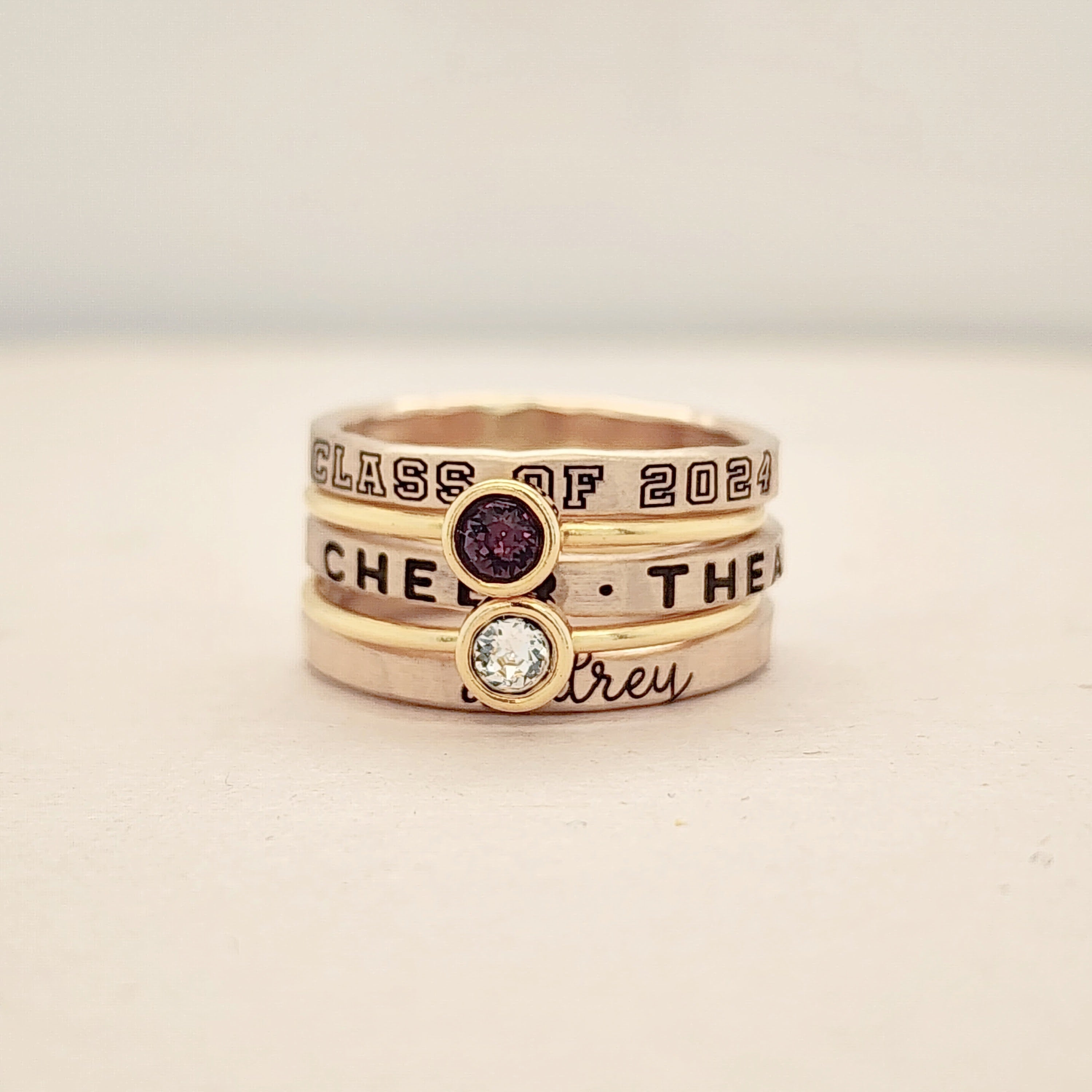 Gold Filled Stackable Class Ring Set Going Golden