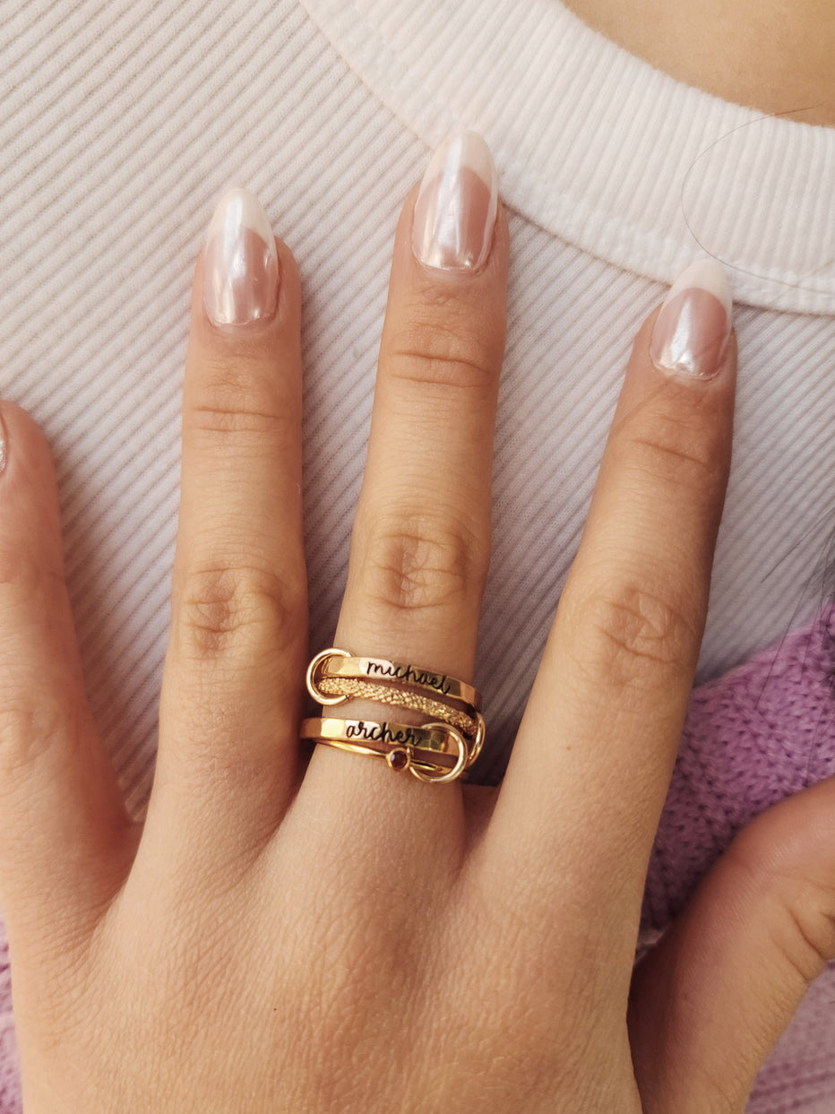 Personalized Connector Ring Set for Unique Style – Going Golden