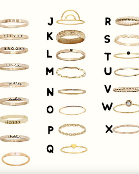Going Golden Rings | Stackable Name Rings | Stacking Name Rings
