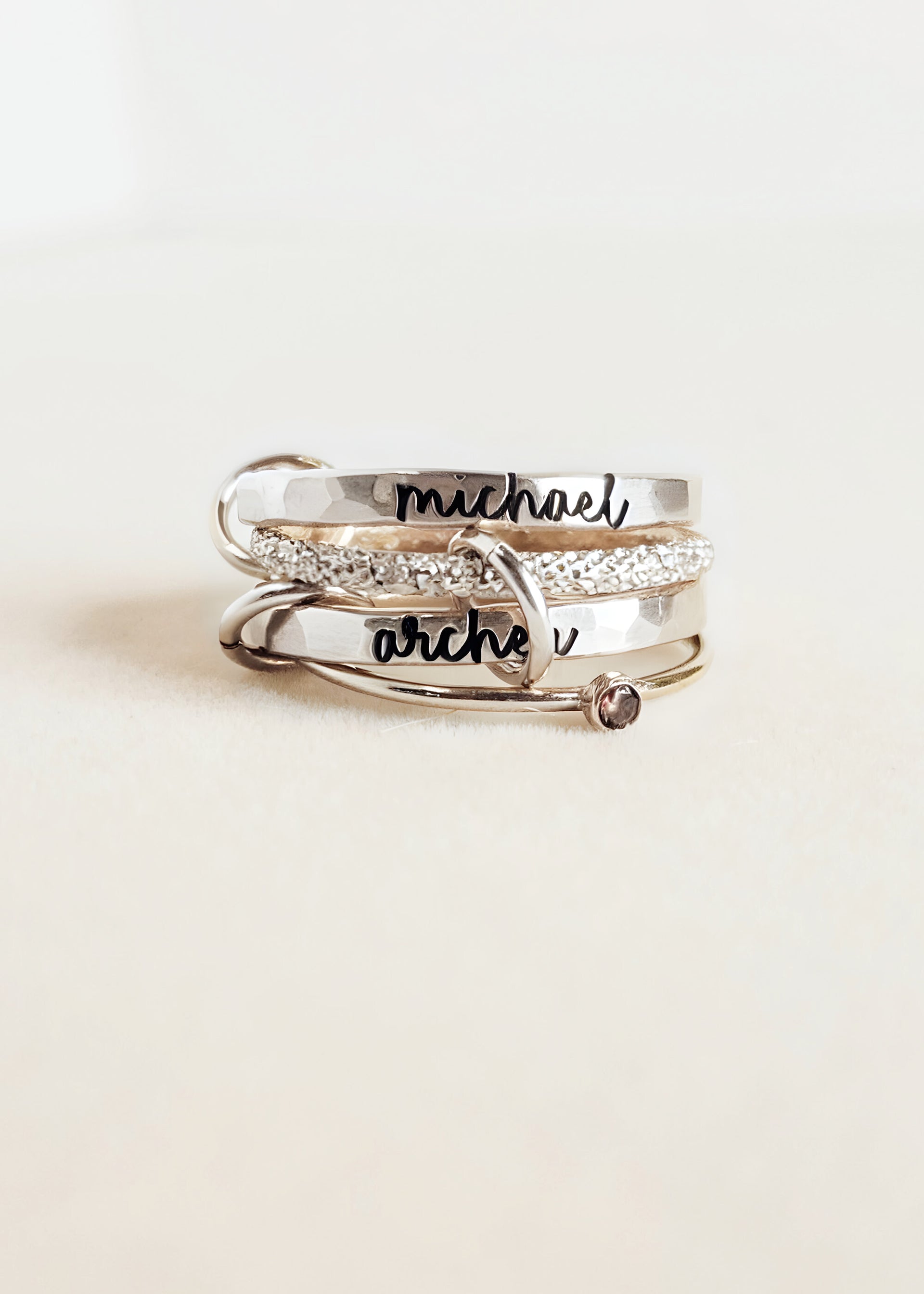Personalized Connector Ring Set for Unique Style
