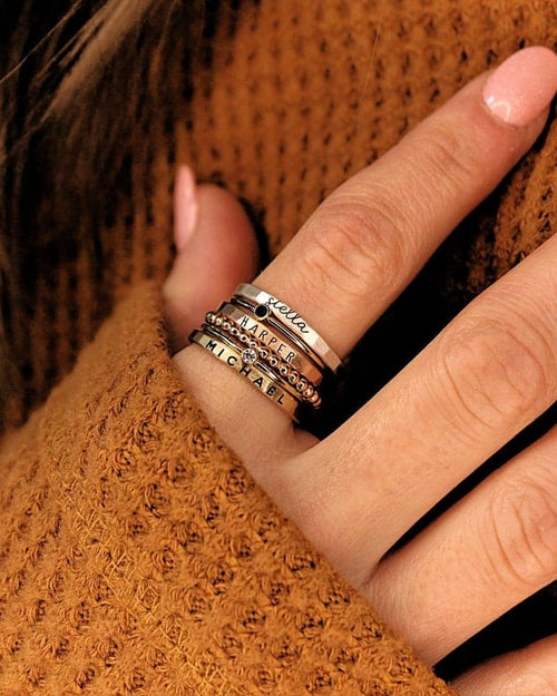 Going Golden Rings | Stackable Name Rings | Stacking Name Rings