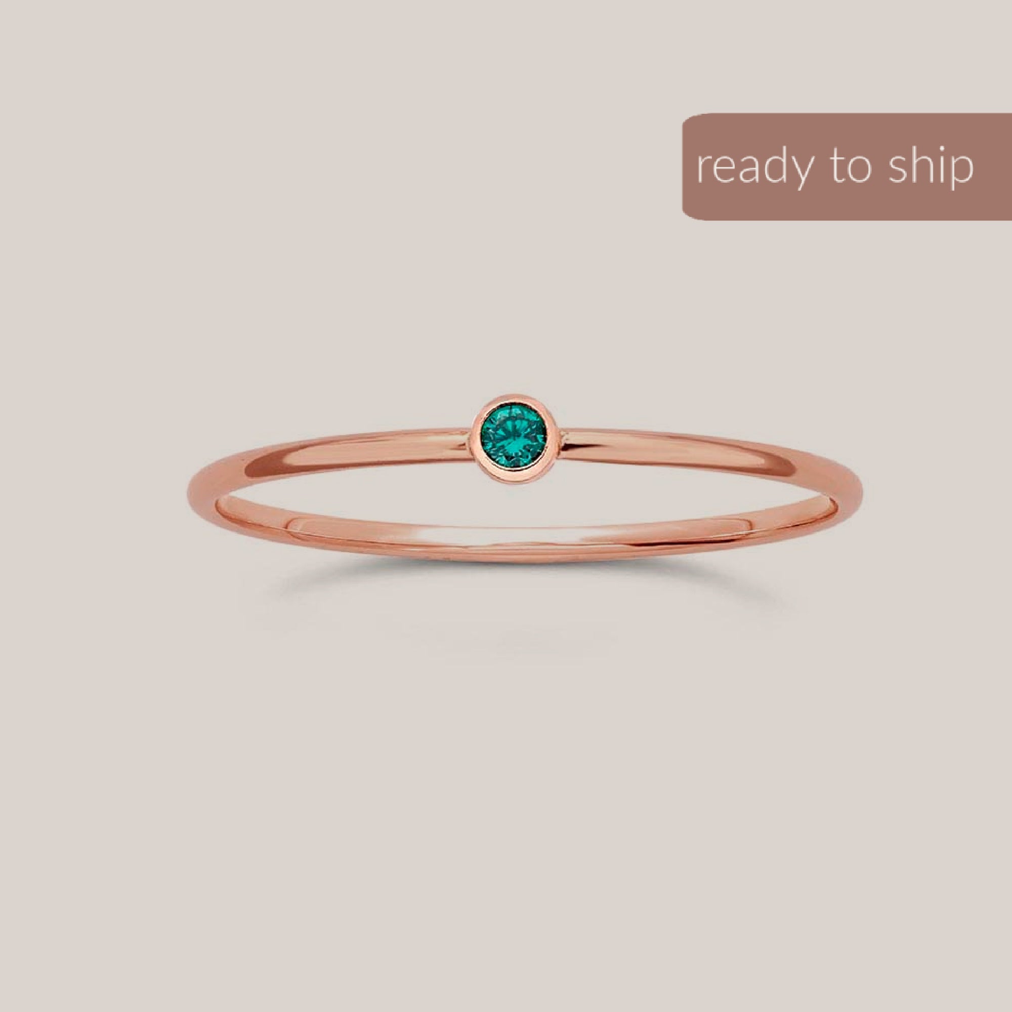 May Birthstone Ring | Stackable Birthstone Ring | TYI Jewelry – Going ...