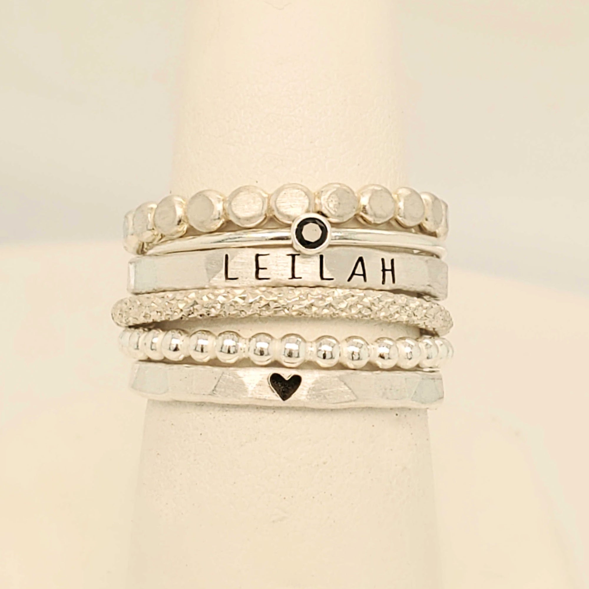 Personalized Stacking Ring Set | Custom Name Ring | TagYoureItJewelry ...